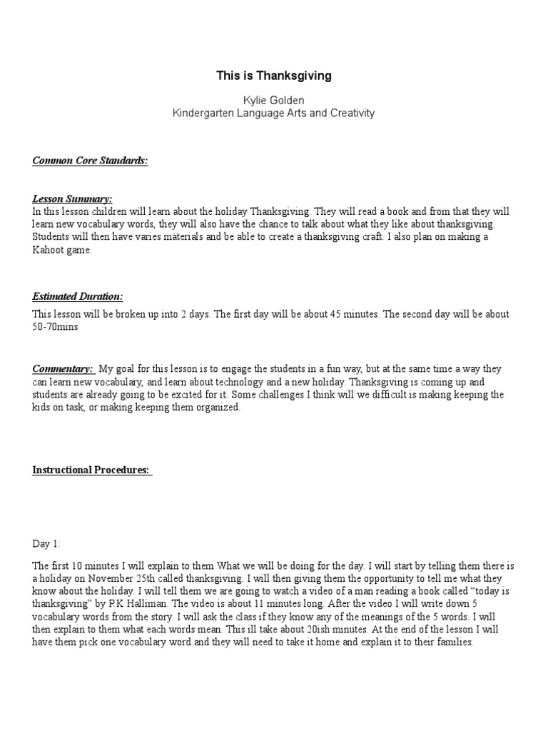 This Is Thanksgiving: Common Core Standards | PDF | Vocabulary | Semiotics