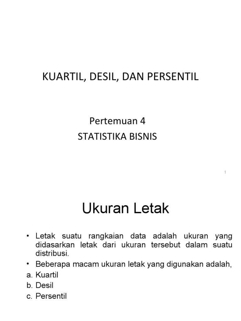 Kuartil, Desil, Dan Persentil | PDF