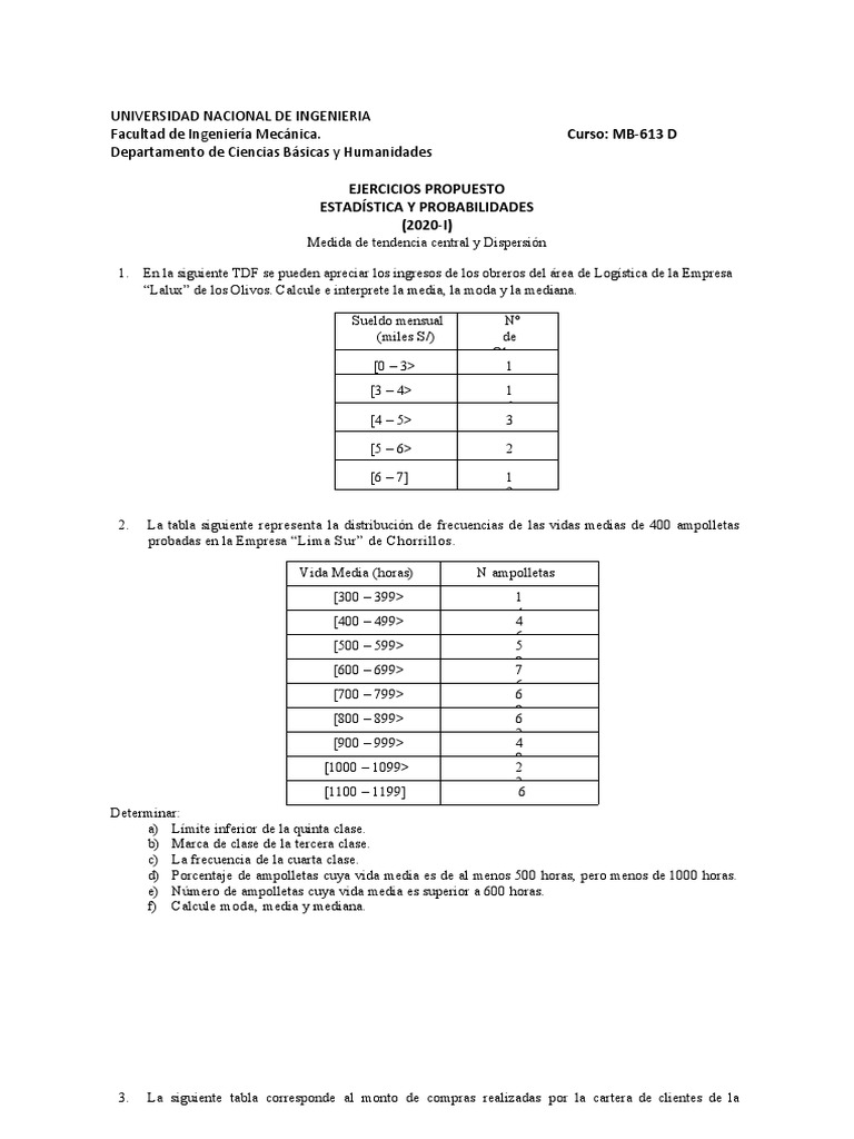 Ejercicios MTC y Dis | PDF | Muestreo (Estadísticas) | Enseñanza de matemática