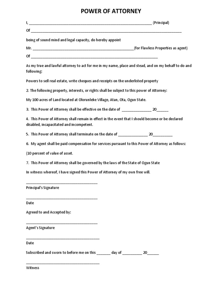 Power of Attorney | PDF