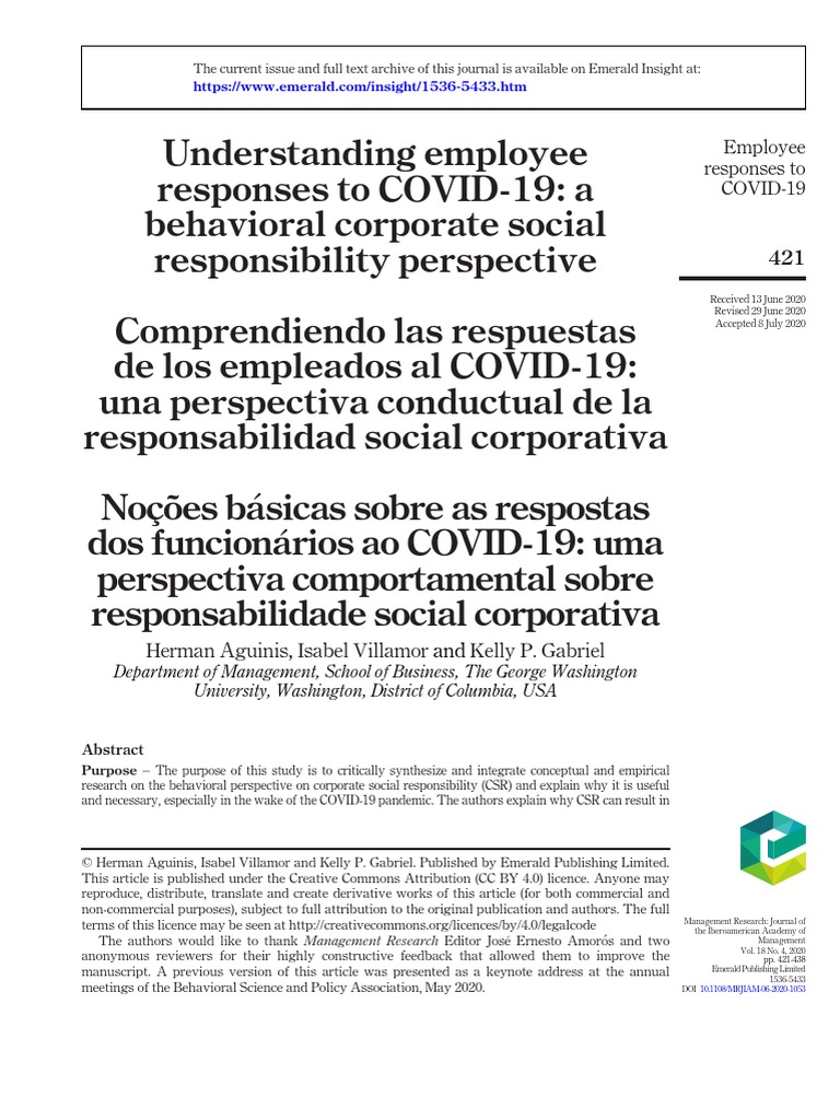 Understanding Employee Response To Cov19 | PDF | Responsabilidade ...