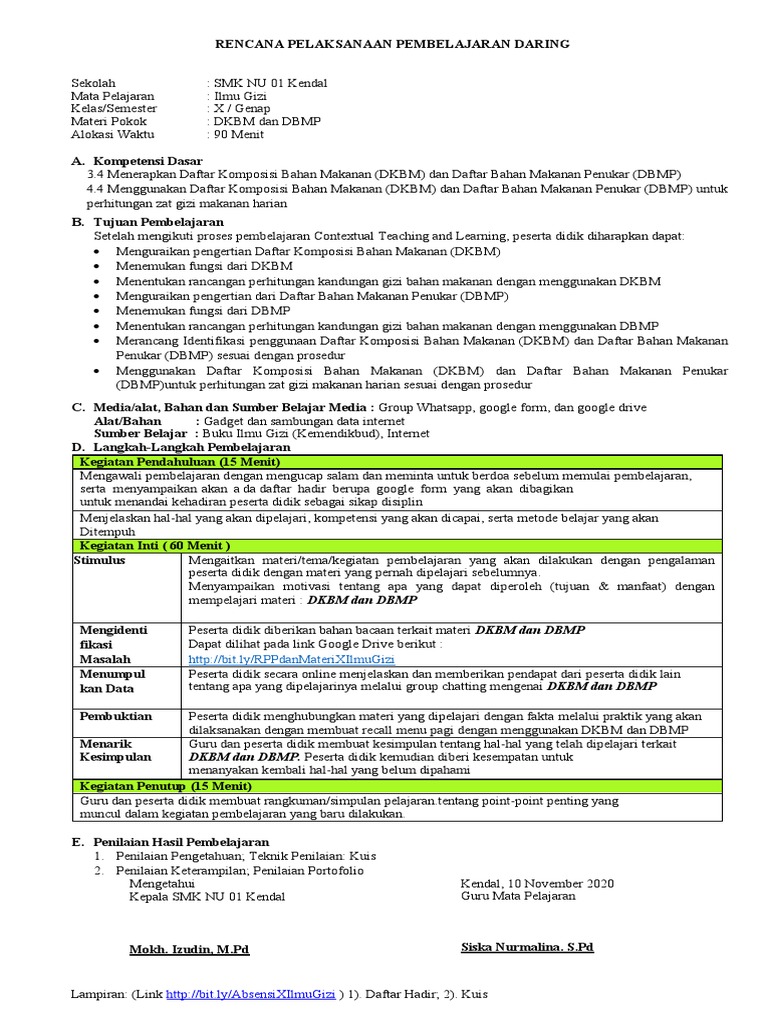 DKBM Dan DBMP (RPP Dan Materi) | PDF
