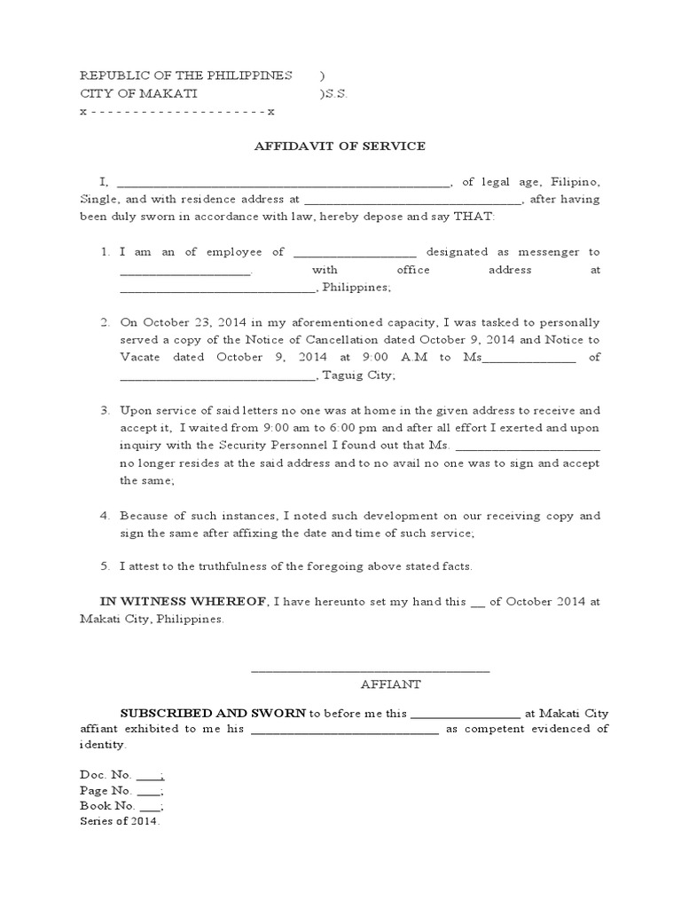 Affidavit of Service - NoC | PDF