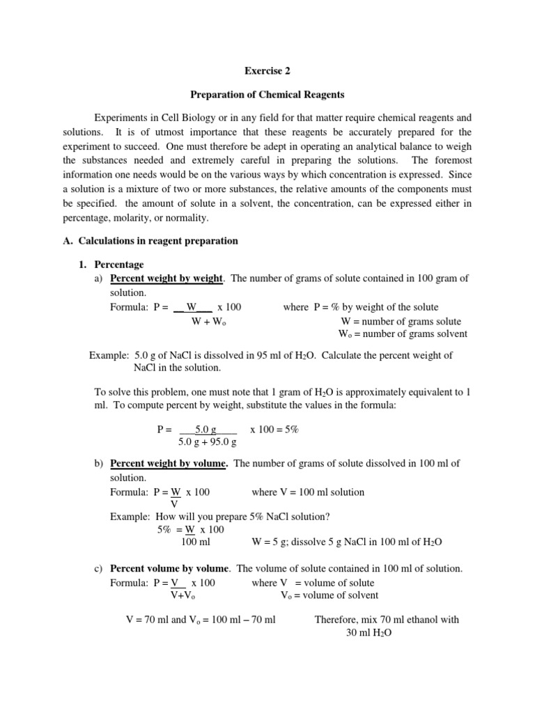 Reagent Preparation in Chemistry | PDF | Buffer Solution | Bicarbonate