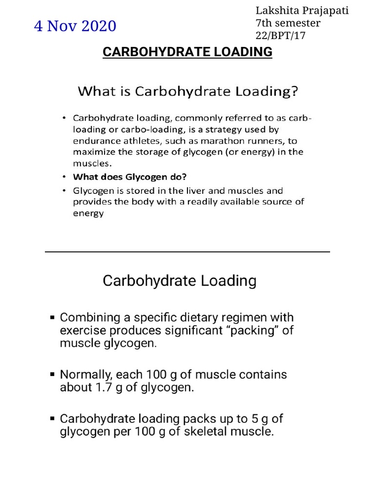 Carbohydrate Loading for Endurance Athletes | PDF