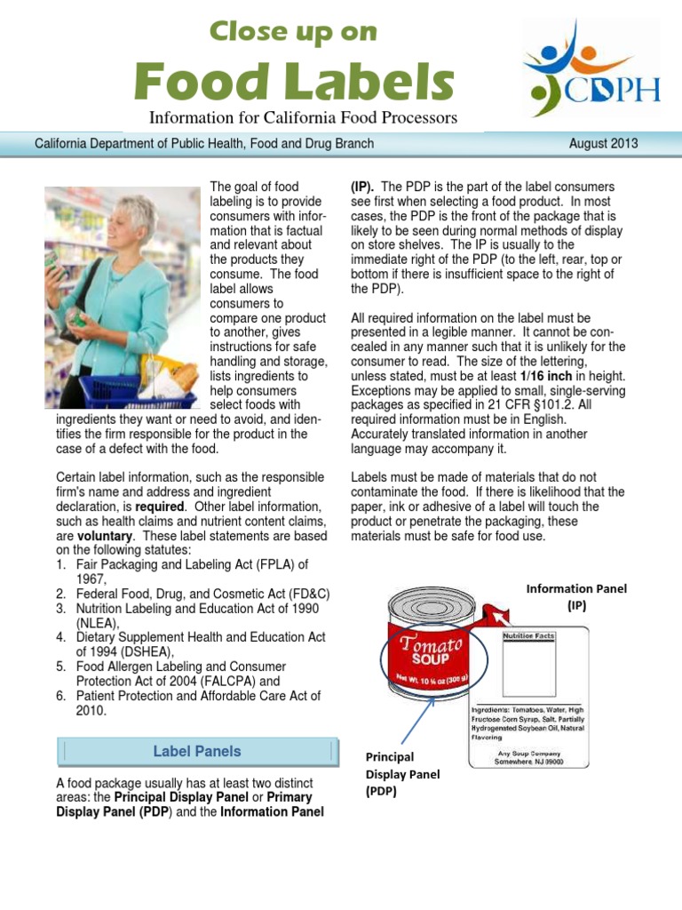 CDPH Food Labeling Guide PDF | PDF | Nutrition Facts Label | Gluten ...