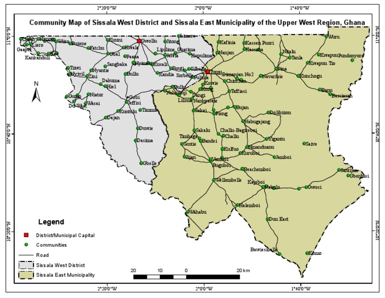 A Detailed Map of Communities in Sissala West District and Sissala East ...