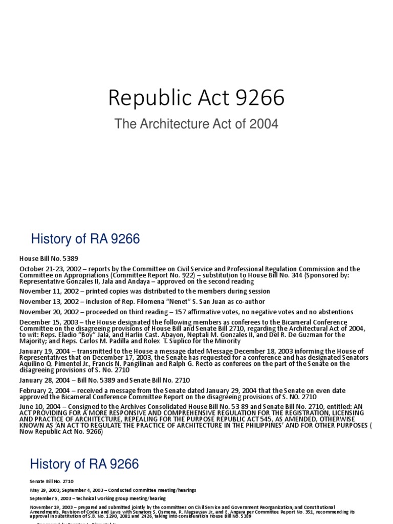Republic Act 9266 | PDF | Licensure | Corporations