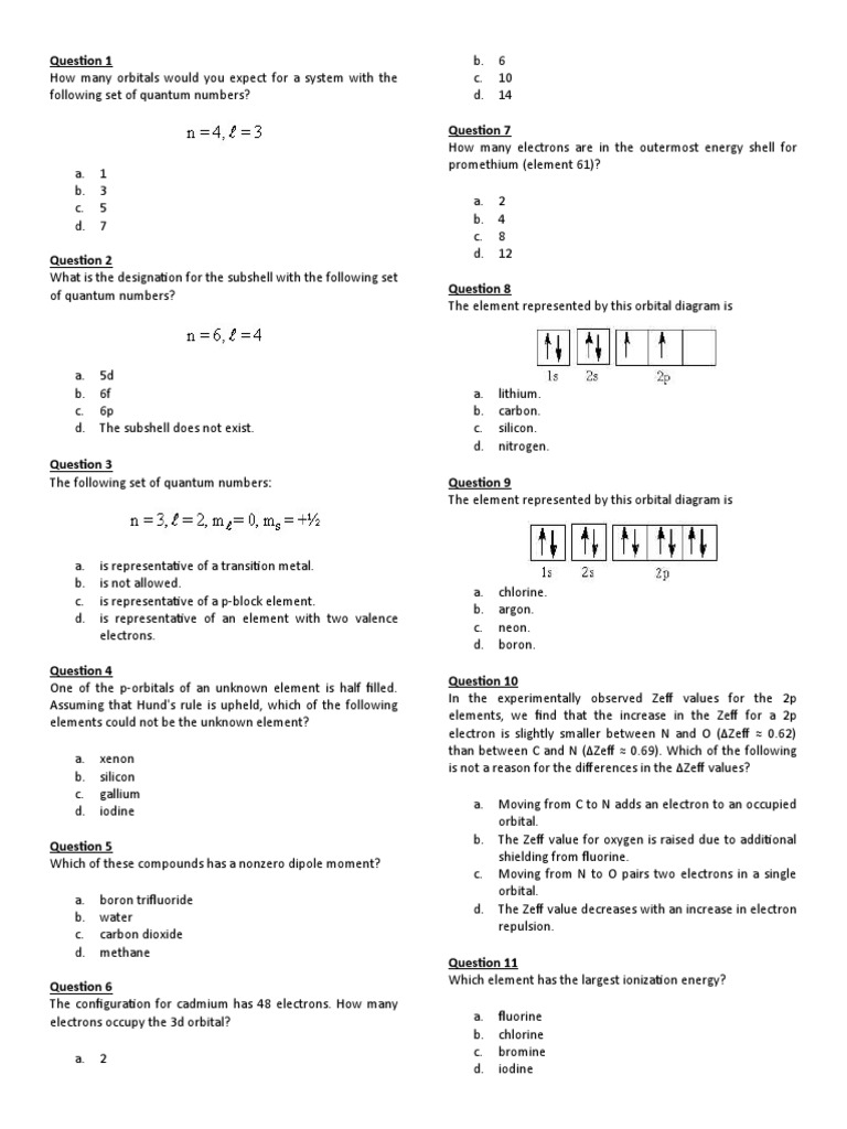 Inorganic Chemistry Exam Questions | PDF | Doping (Semiconductor ...