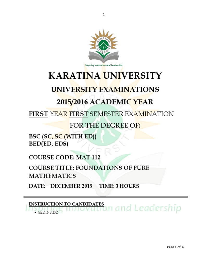 MAT 112 Fundamentals of Pure Mathematics | PDF | Mathematical Logic | Logic