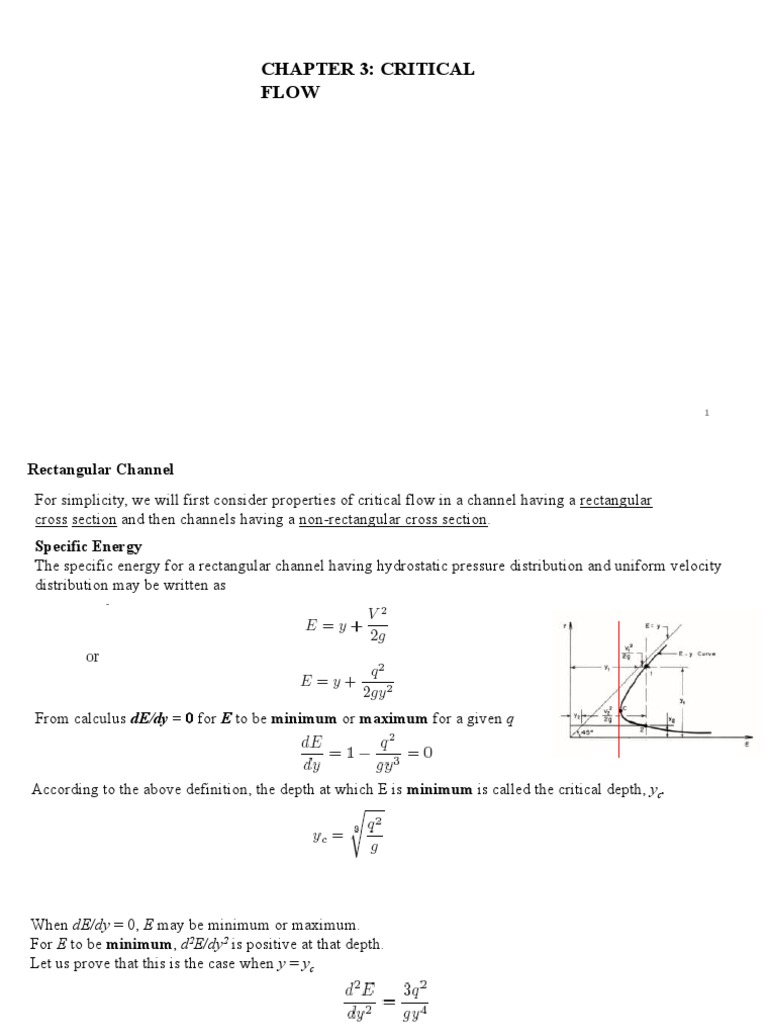 Chapter 3: Critical Flow | PDF | Fluid Dynamics | Equations