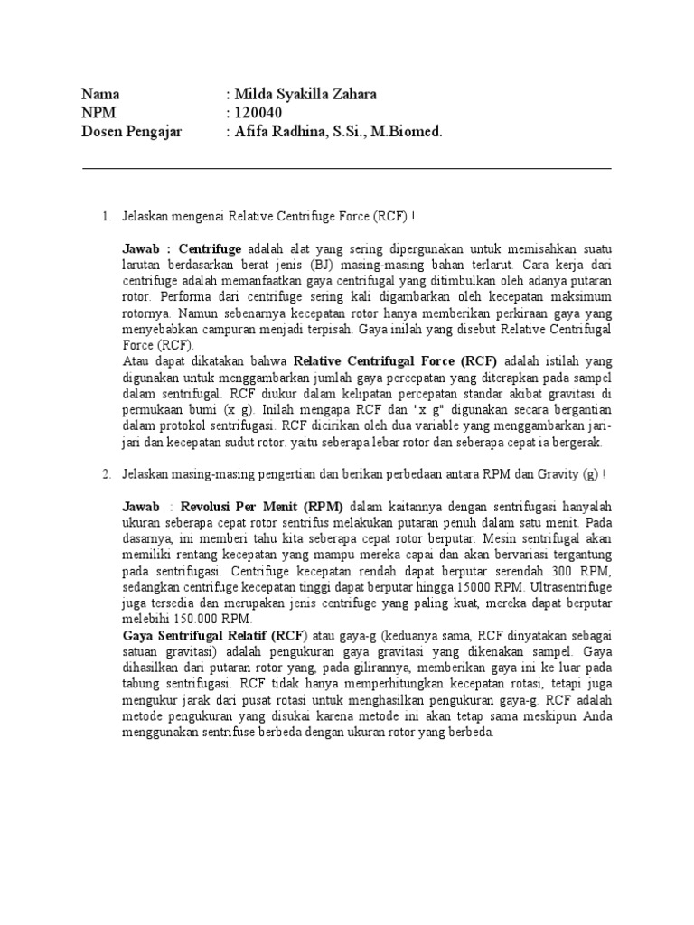 RCF vs RPM: Perbedaan dan Definisi | PDF