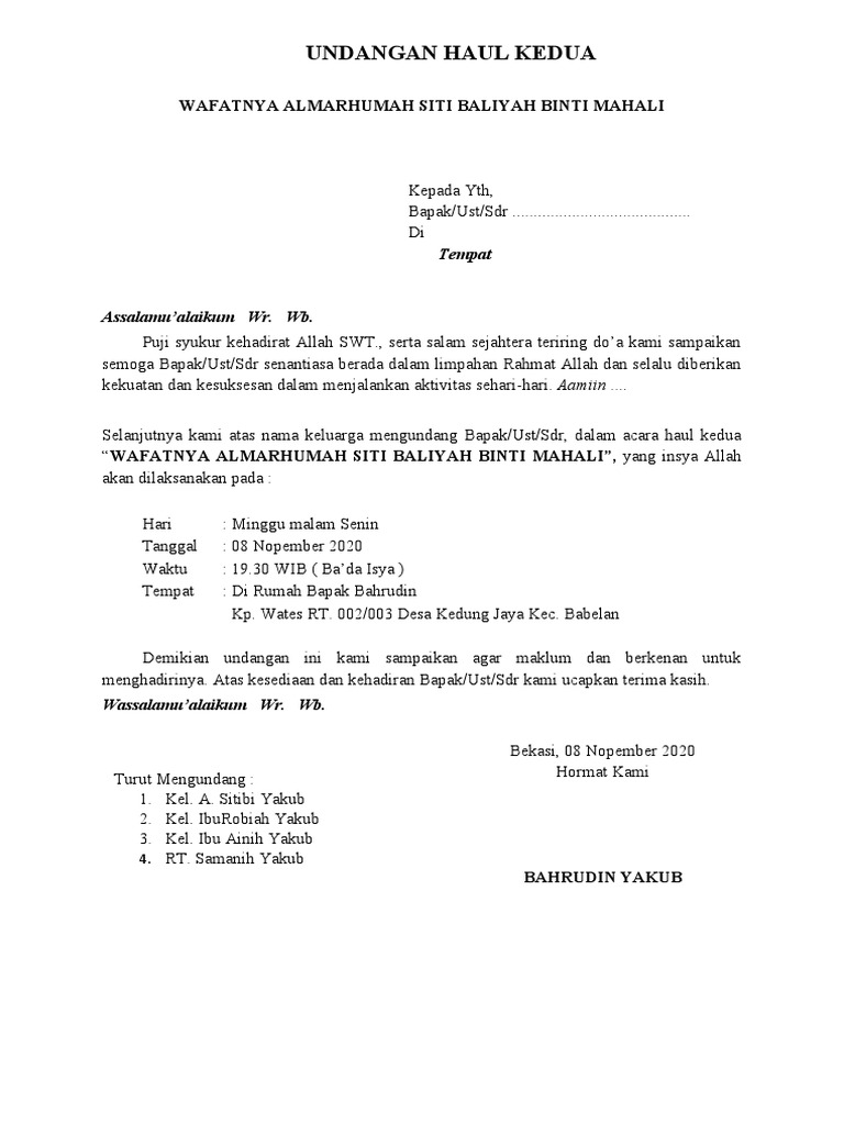 Undangan Haul | PDF