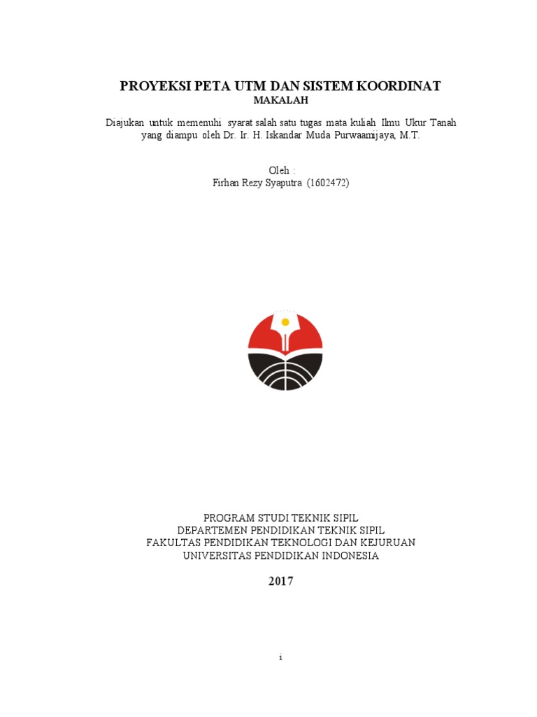 Makalah Proyeksi Peta Utm Dan Sistem Koordinat | PDF