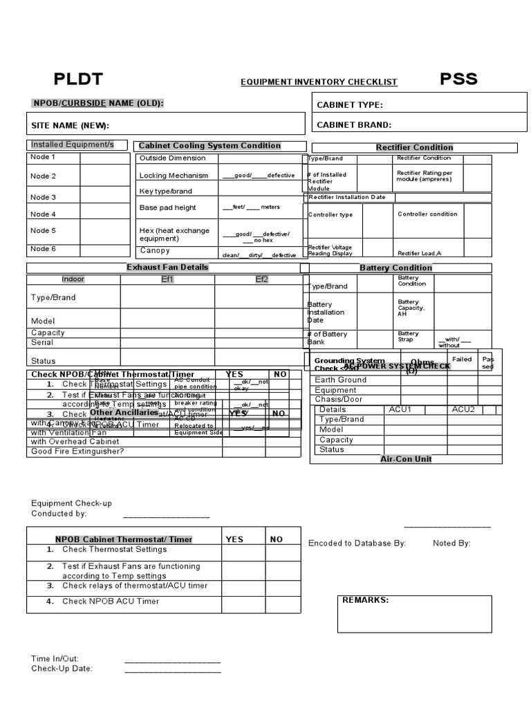 PLDT PSS: Node 1 Node 2 Node 3 Node 4 Node 5 Node 6 Outside Dimension ...