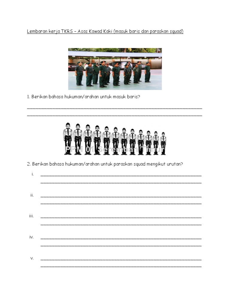 Lembaran Kerja TKRS 1-Masuk Baris, Paraskan Squad | PDF