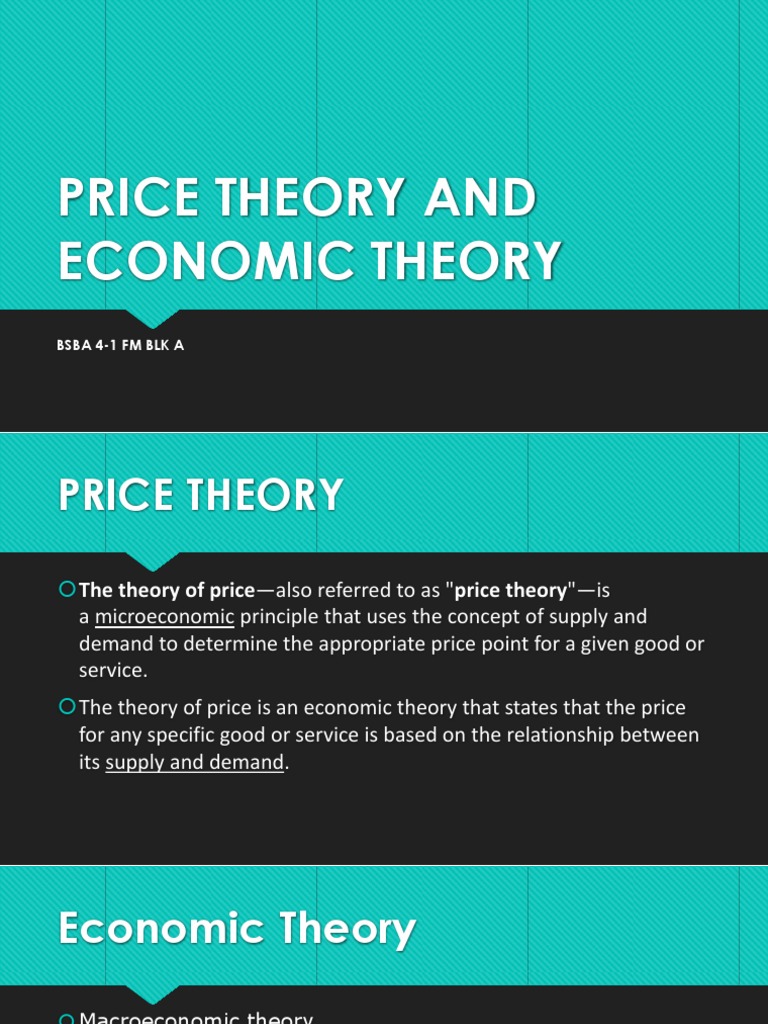 2.2 Price Theory and Economic Theory | PDF | Supply (Economics ...