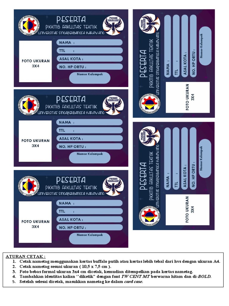Nametag Maba FT 2019-1 | PDF
