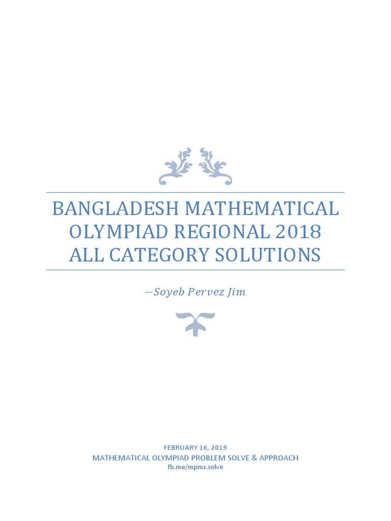BDMO Regional 2018allversion3 PDF | PDF | Discrete Mathematics ...