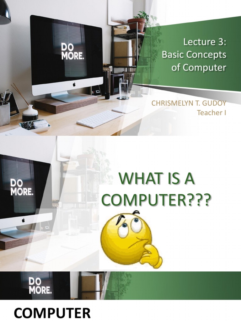 Lesson3 - Basic Concepts of Computer PDF | PDF | Microcomputers | Personal Computers