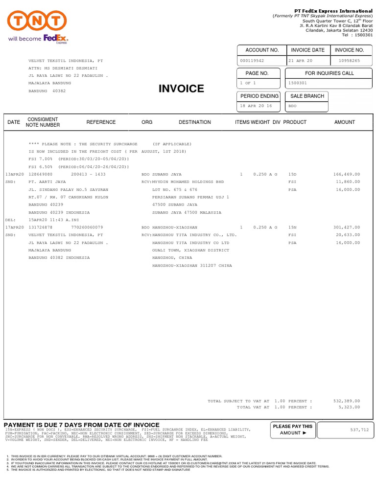 Invoice: Account No. Invoice Date Invoice No | PDF | Invoice | Payments