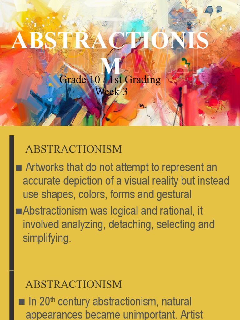 Abstractionis M: Grade 10 / 1st Grading Week 3 | PDF | Abstract Art ...