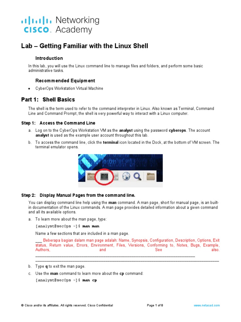 3.1.2.7 Lab - Getting Familiar With The Linux Shell | PDF | Shell (Computing) | Command Line ...