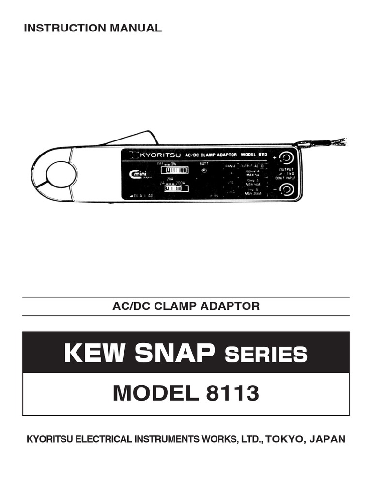 Clamp Sensor - Model 8113 | PDF | Alternating Current | Voltage