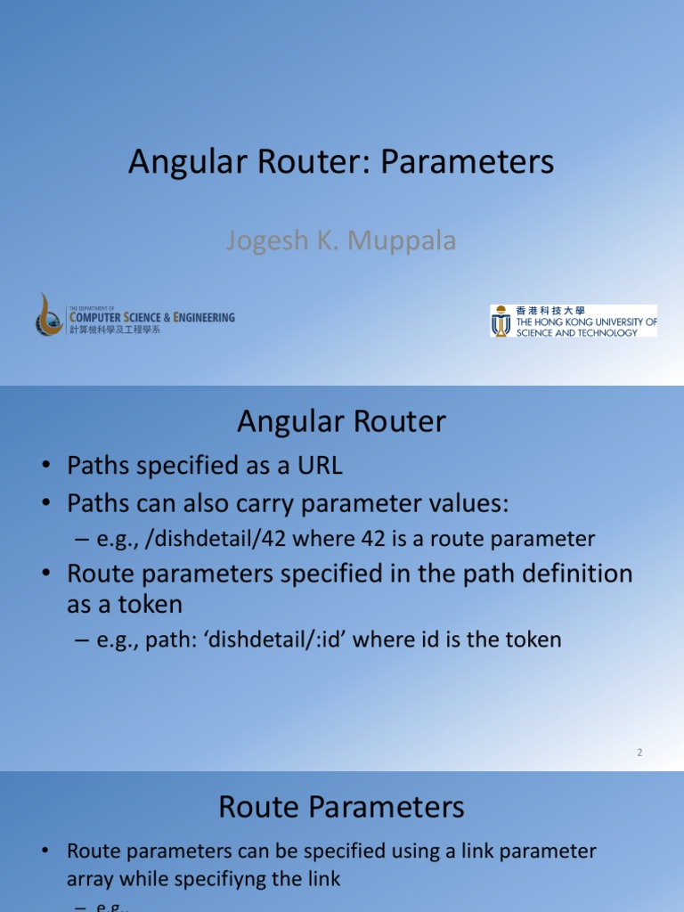 Angular Router: Using Route Parameters | PDF