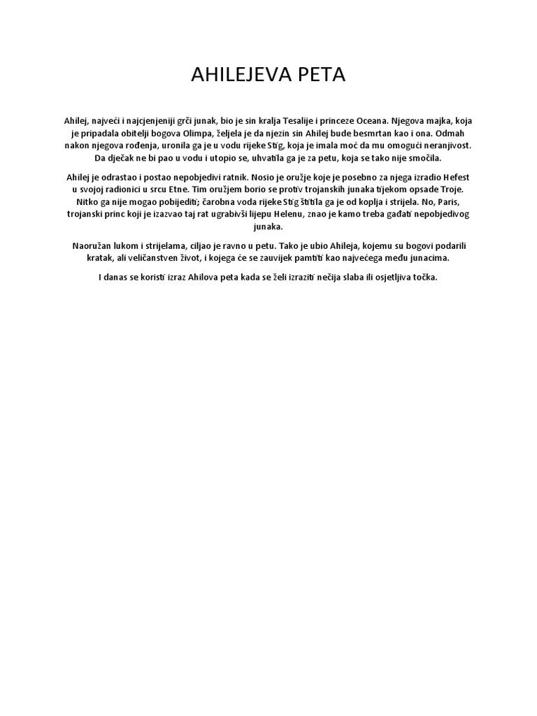 Ahilejeva Peta | PDF