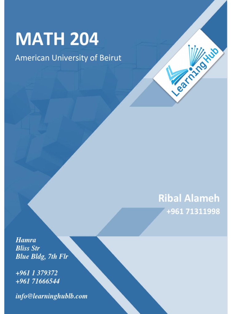 Math 204 PDF | PDF | Matrix (Mathematics) | Linear Algebra