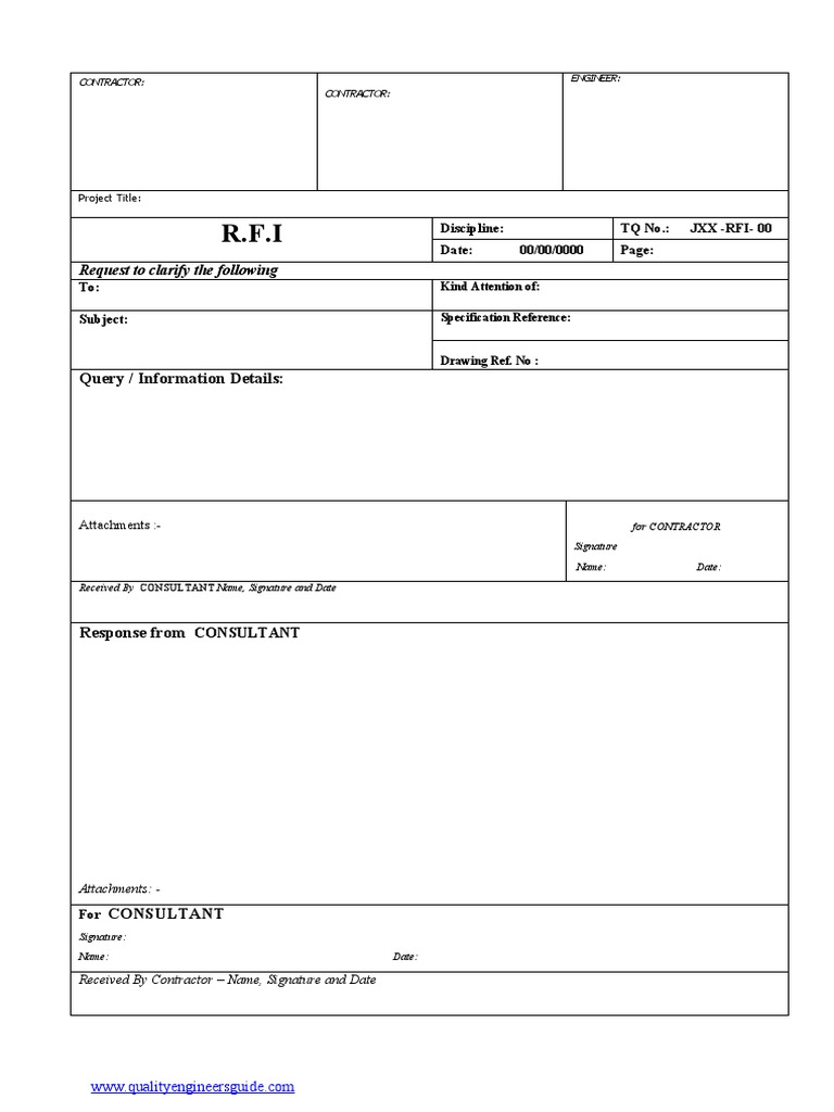 RFI Form | PDF