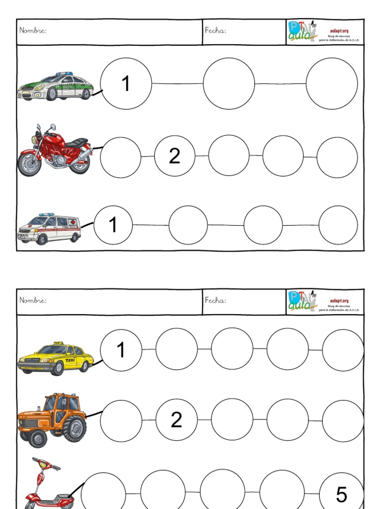 Escribe y Colorea Tira Numérica Hasta 10 PDF | PDF