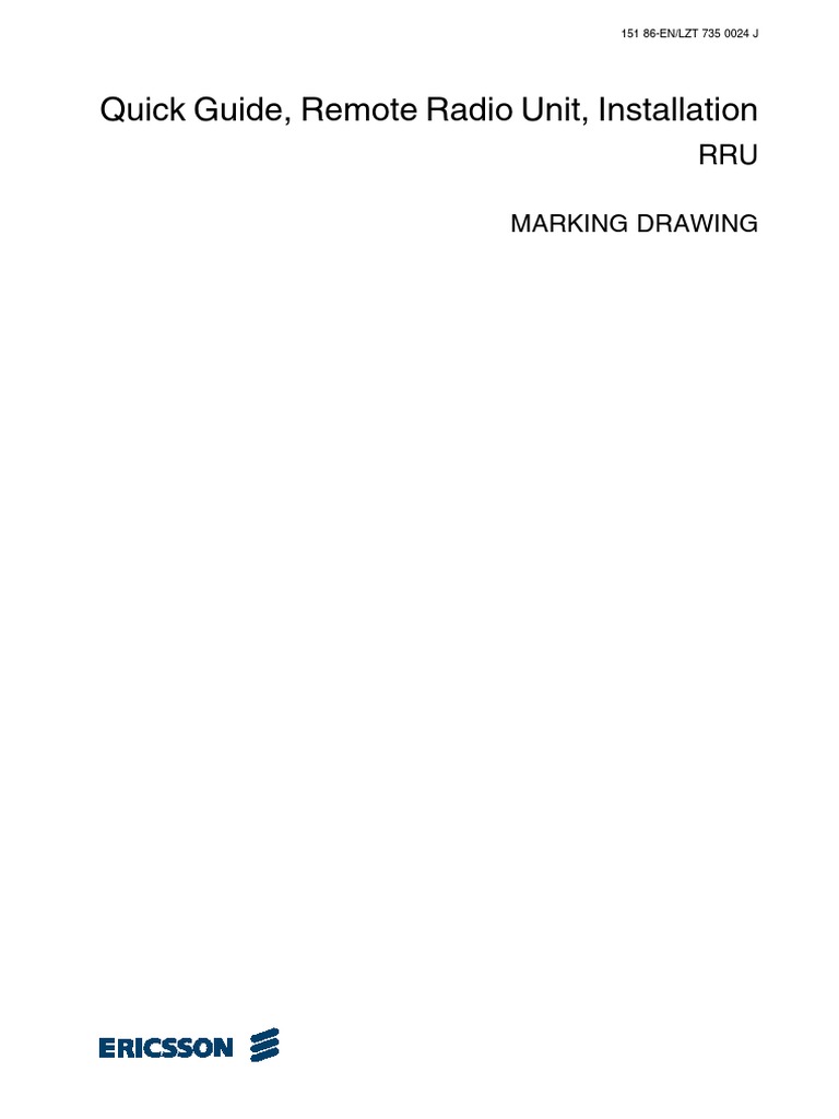 Quick Guide, Remote Radio Unit, Installation: Marking Drawing | PDF ...