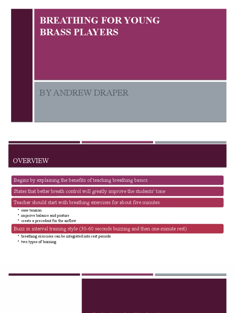 Breathing Techniques for Young Brass Players | PDF