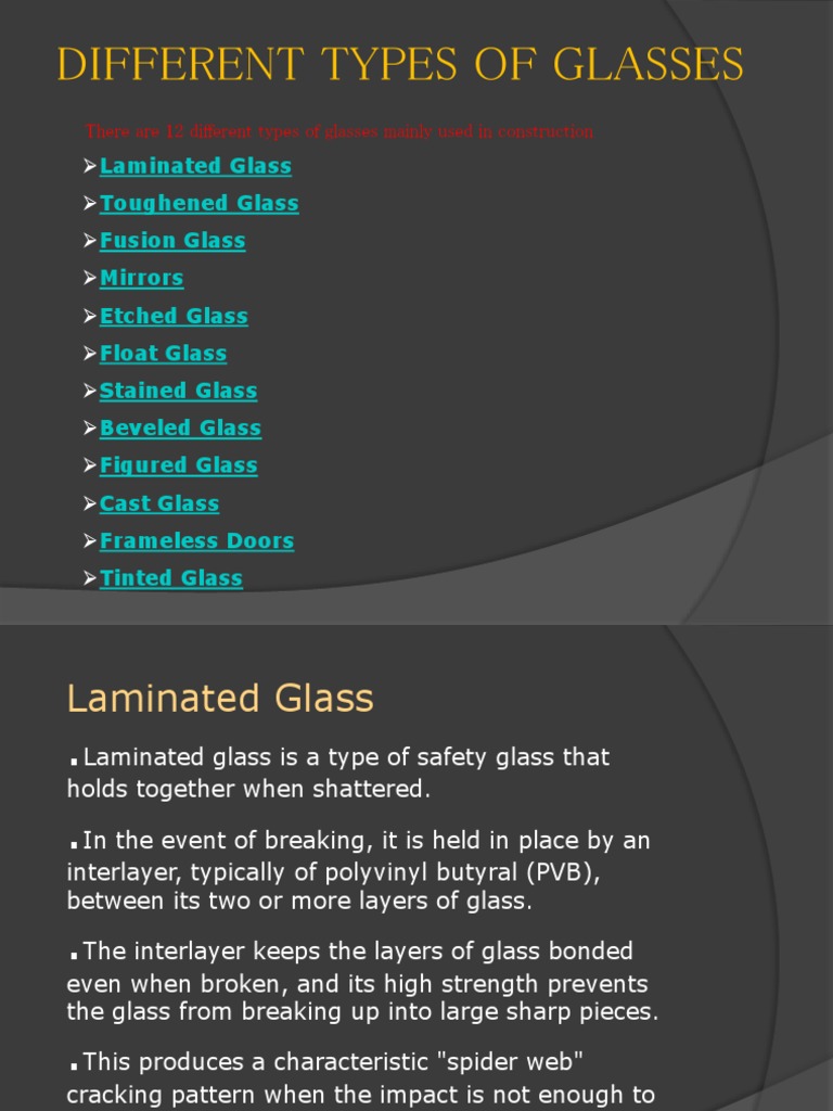 The 12 Main Types of Glass Used in Construction | PDF | Glasses | Casting