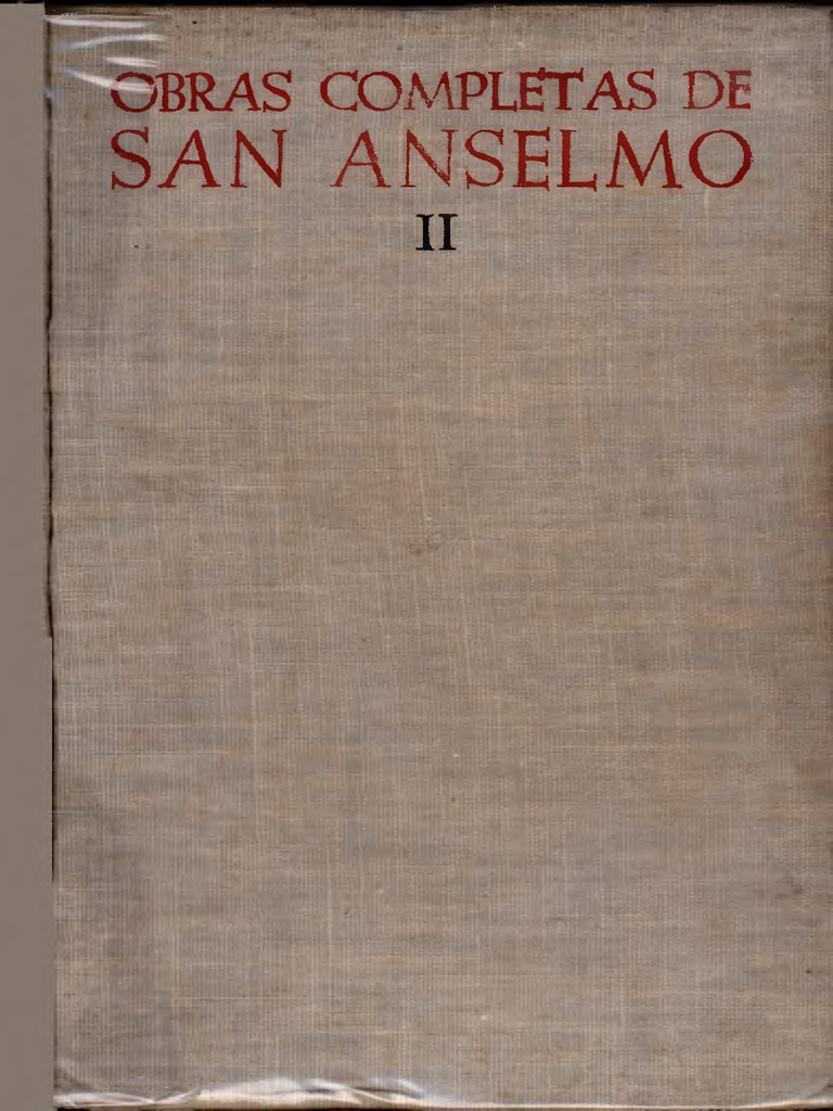 Obras Completas de San Anselmo II PDF | PDF