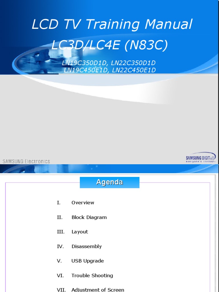 Samsung LCD TV Training Manual | PDF | Hdmi | Video