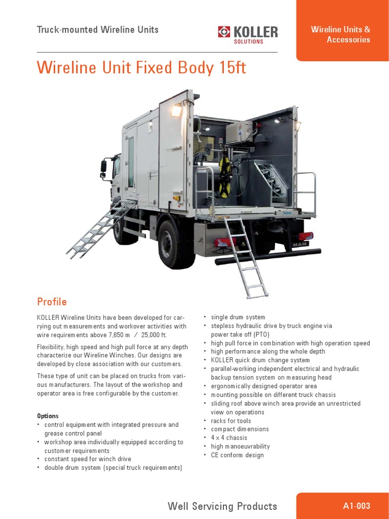 Wireline Unit Fixed Body 15ft: Truck-Mounted Wireline Units | PDF ...