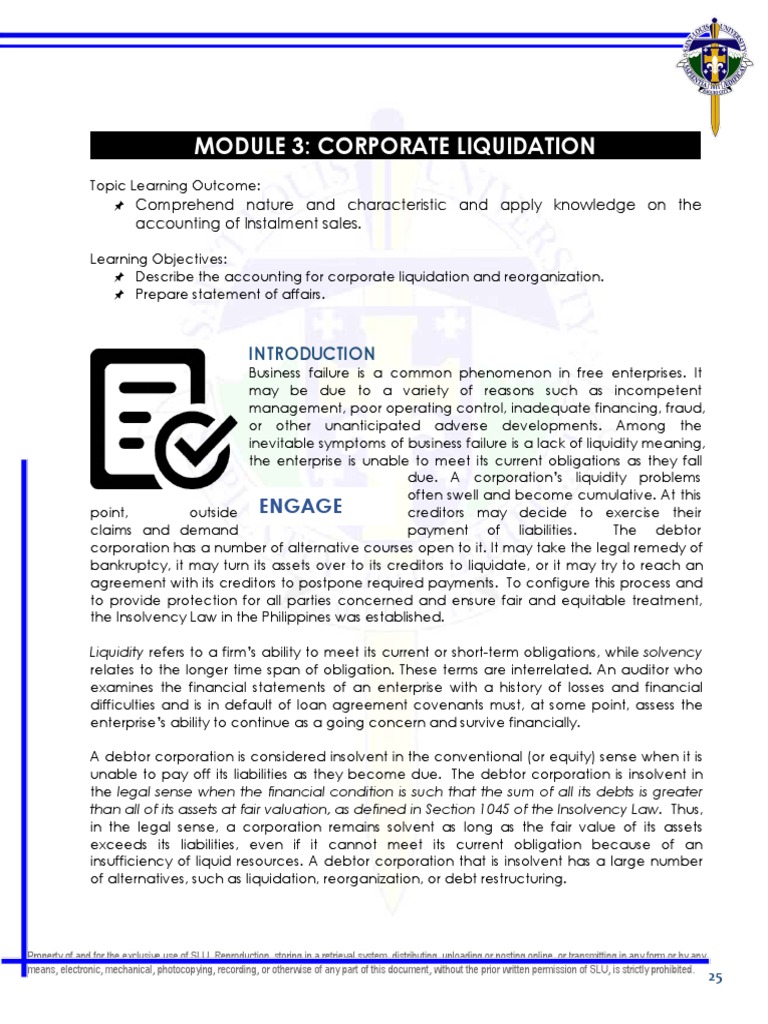 Understanding Corporate Liquidation Process | PDF | Balance Sheet ...