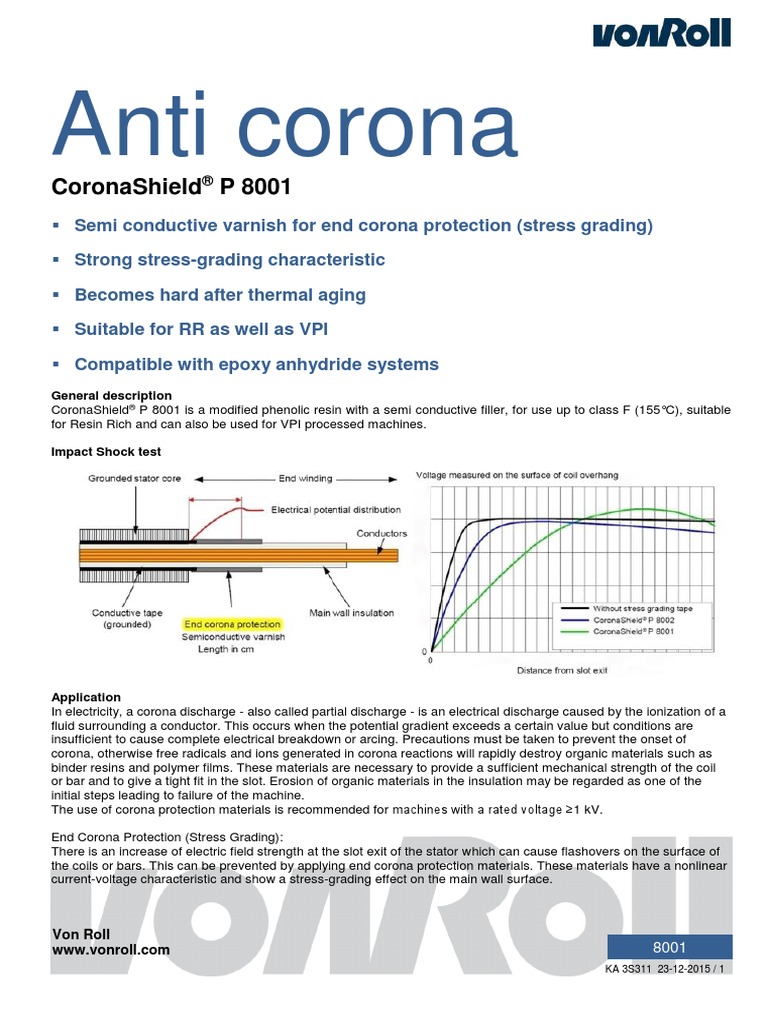 CoronaShield® P 8001 SemiConductive Varnish Von Roll | PDF | Varnish | Insulator (Electricity)
