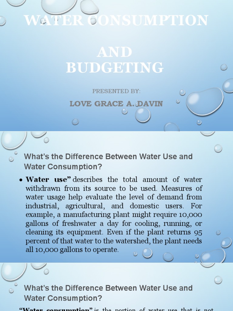 Topic 1 - Water Consumption | PDF | Water And The Environment | Water