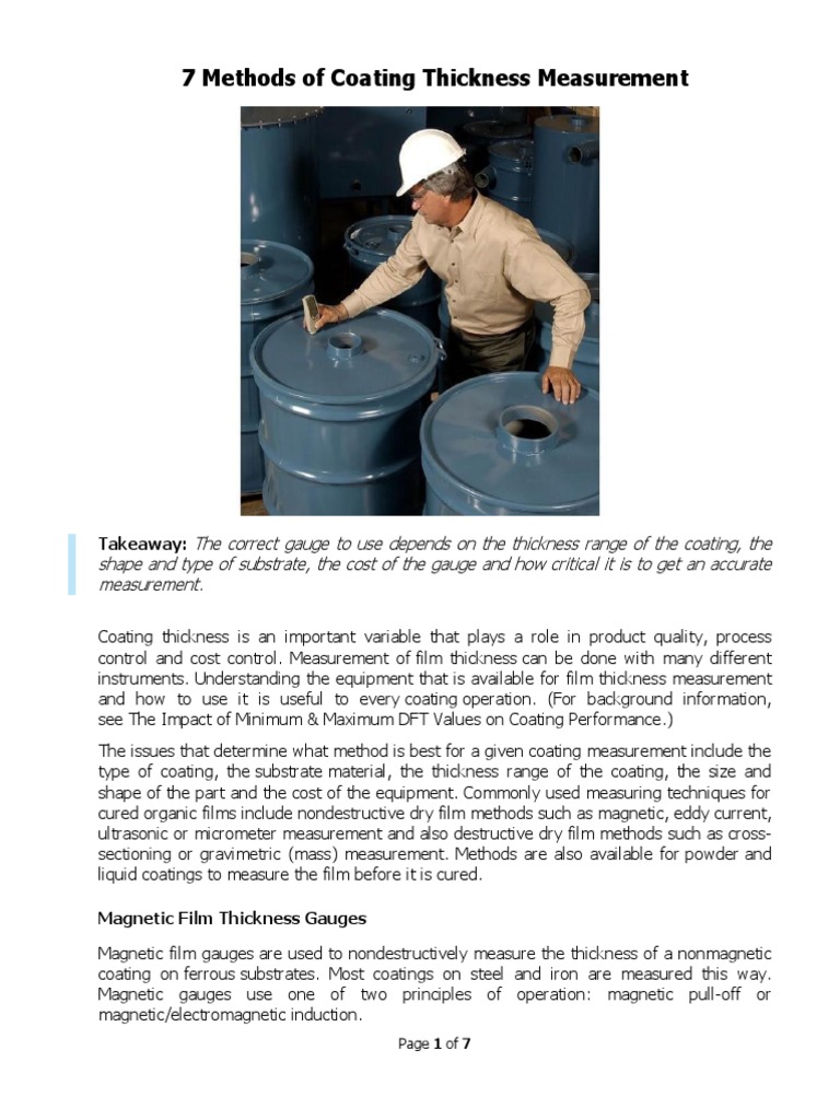 7 Methods of Coating Thickness Measurement | PDF | Calibration | Inductor