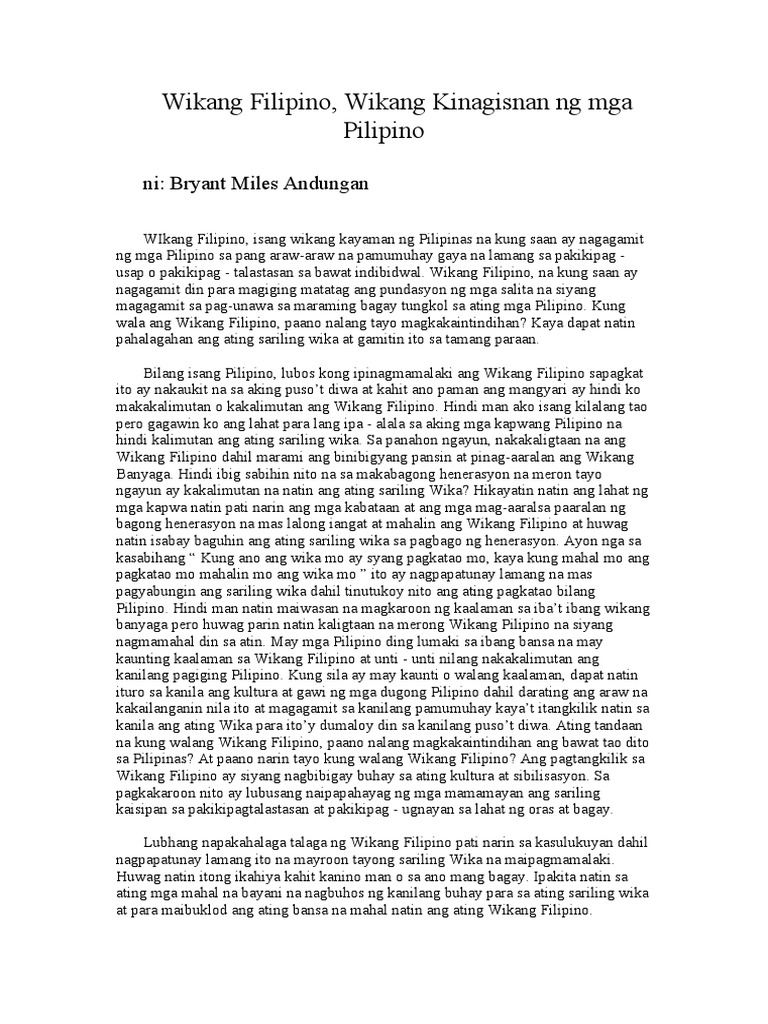 WIkang Filipino | PDF