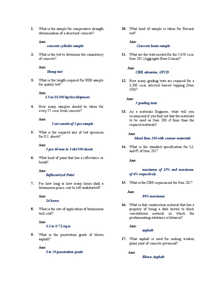 M.E Questions | PDF | Concrete | Asphalt