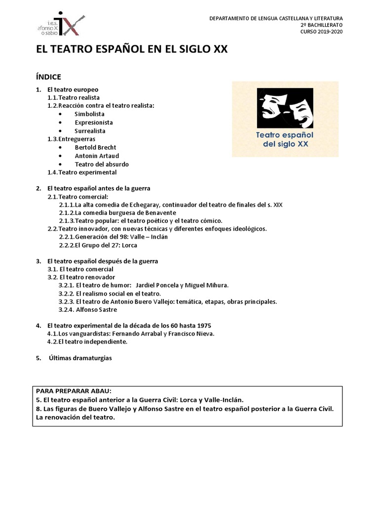 El Teatro en El Siglo XX | PDF | Teatro | Entretenimiento (general)