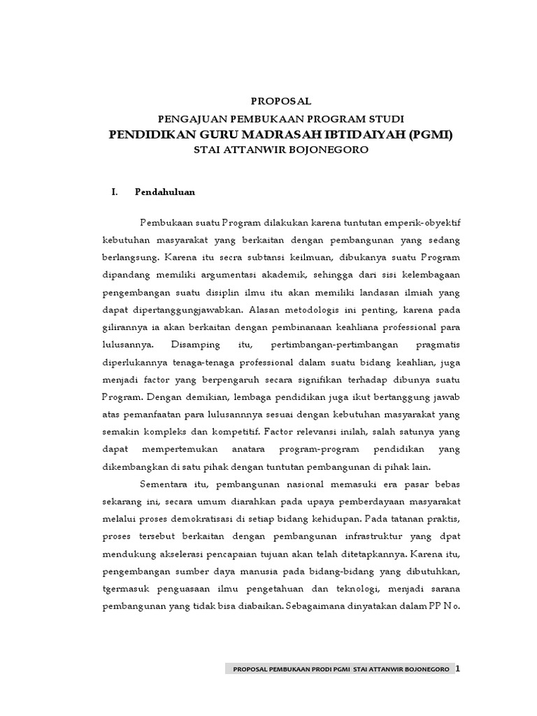 Proposal Pendirian PGMI PDF | PDF