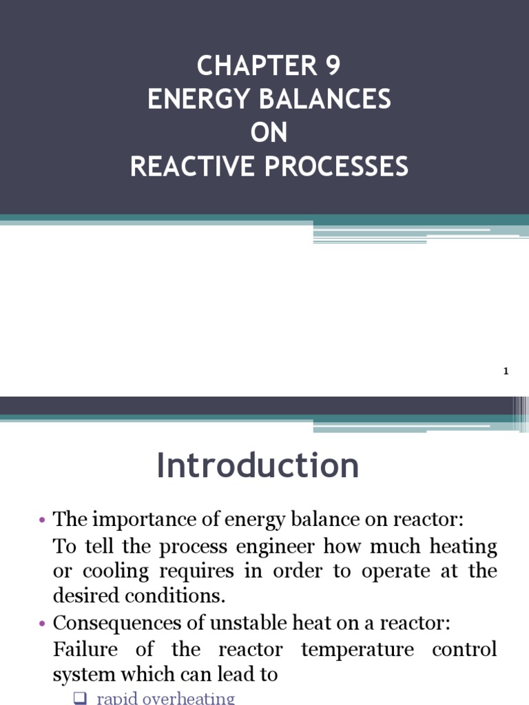 Energy Balances On Reactive Processes PDF | PDF | Stoichiometry ...