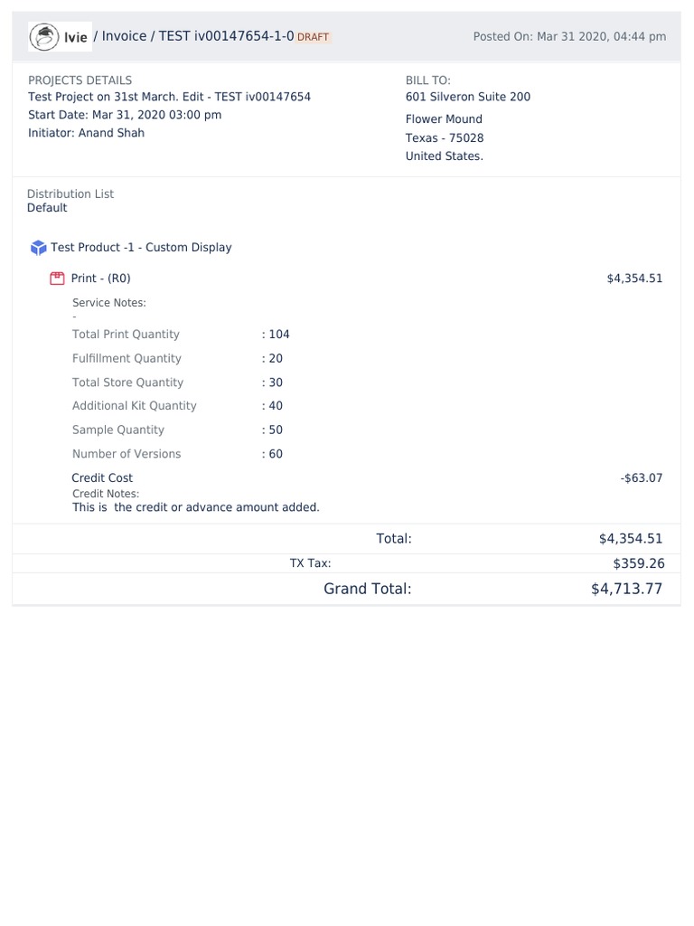 Invoice - TEST Iv00147654-1-0