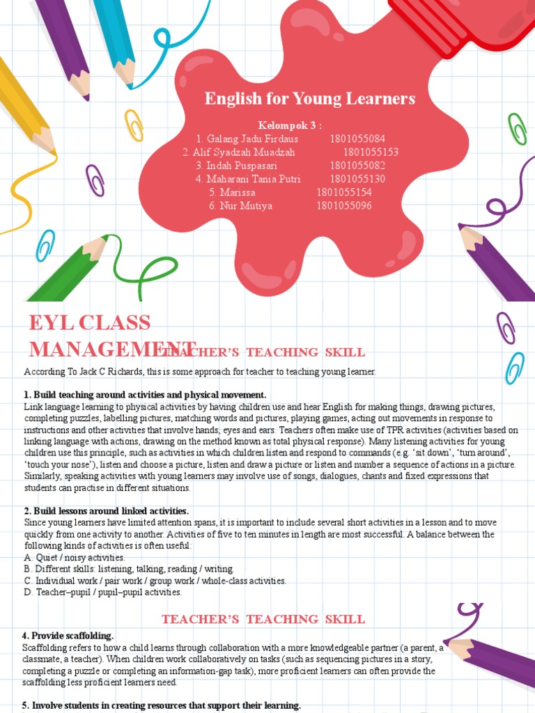 EYL Kelompok 3 | PDF | Classroom | Learning